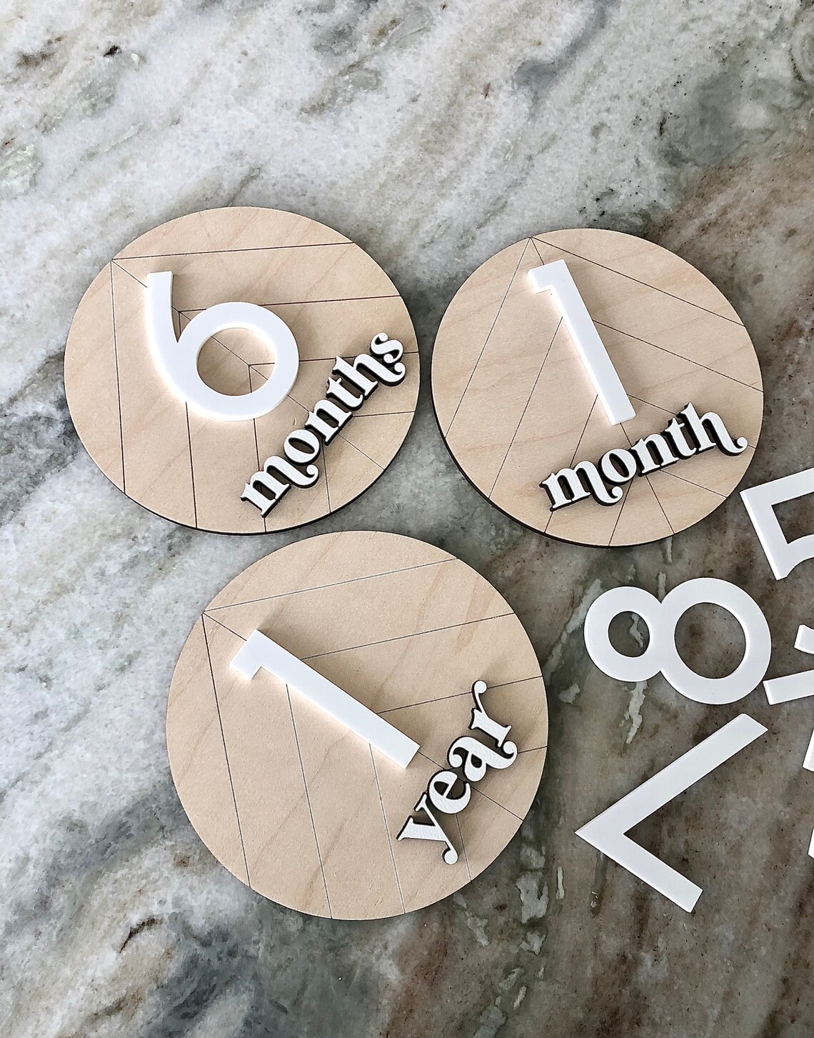 Interchangeable Monthly Milestone Markers Wood Milestone - Etsy