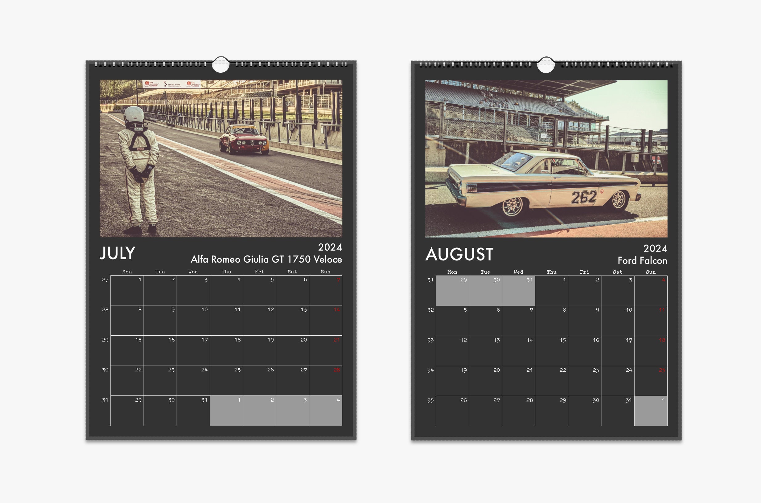 Classic Race Cars 2024 Calendar Dark Version Vintage Racing From Spa ...