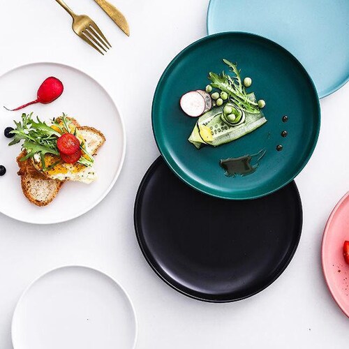 Nordic Ceramic Matte Plain Plate Tableware | Etsy