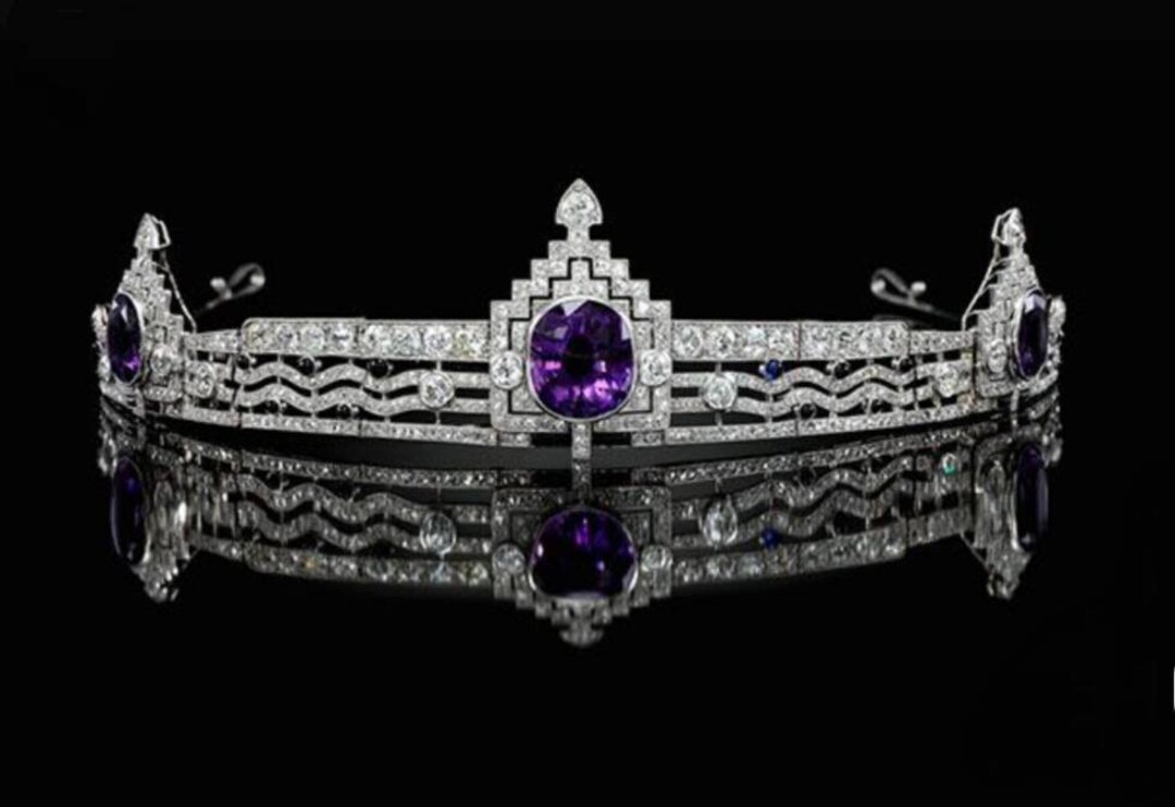 Historic Look American Diamond Tiaras, 15.25ct Diamond, Silver Purity ...