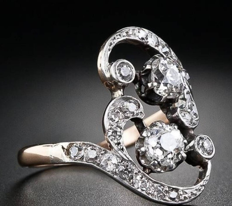 Victorian Style Designer Ring With Gold Plated Rose Cut Diamond Ring ...
