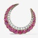 Crescent Ruby and Zircon Moon Brooch, Zircon Silver Purity 92.5 ...