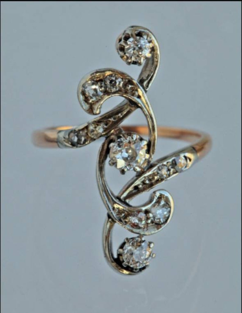Victorian Style Designer Ring With Gold Plated Rose Cut Diamond Ring ...