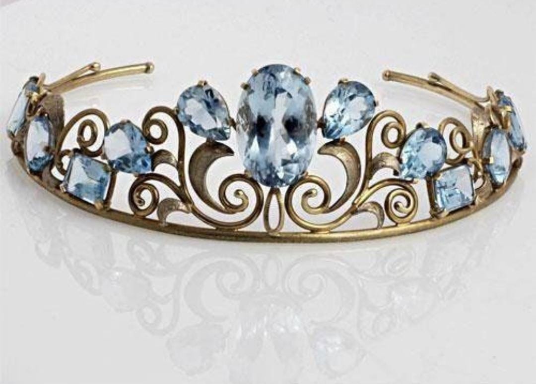 Beautiful Aquamarine Stone Tiaras,silver Purity 92.5 ,handmade Tiaras ...