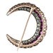 Crescent Ruby and Zircon Moon Brooch, Zircon Silver Purity 92.5 ...