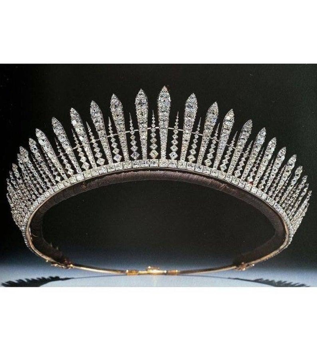 Art Deco Rose Cut Diamond Tiaras, 17.12ct Diamond, Silver Purity 92.5 ...