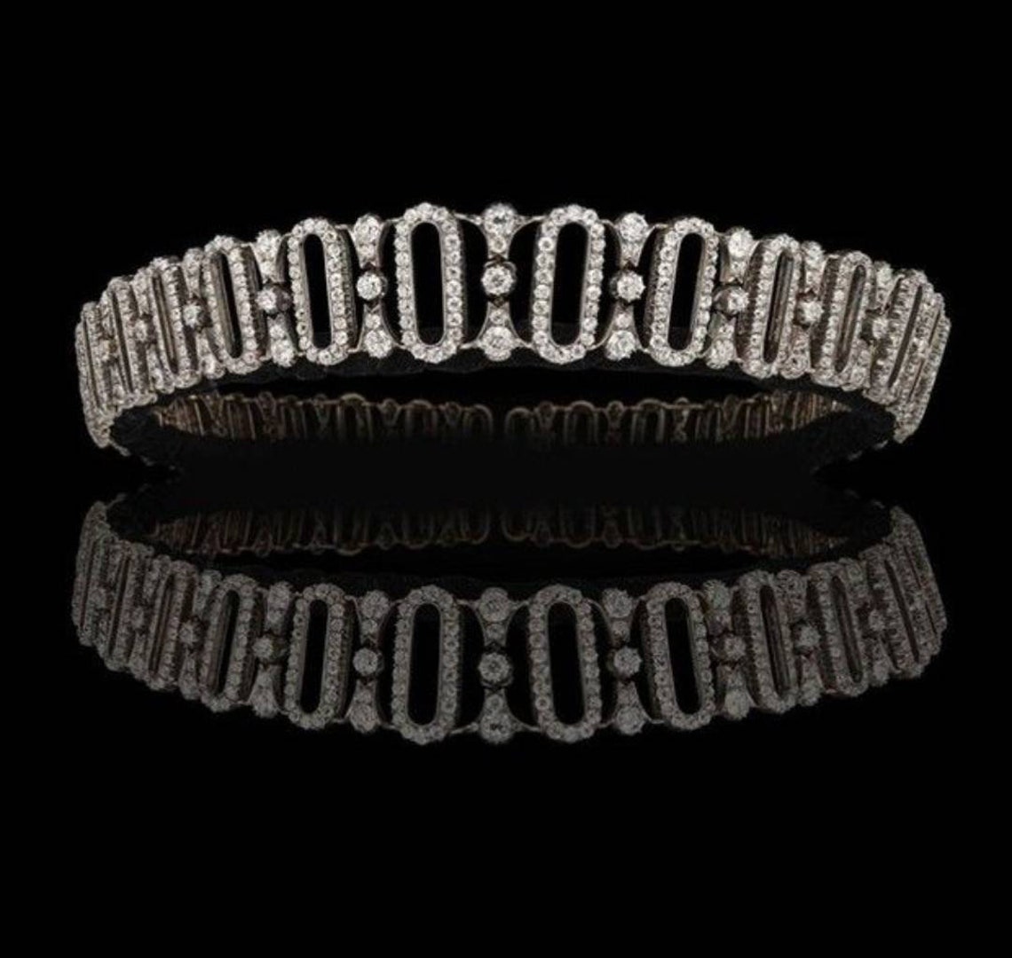 Art Deco Rose Cut Diamond Tiaras, 10.32ct Diamond, Silver Purity 92.5 ...