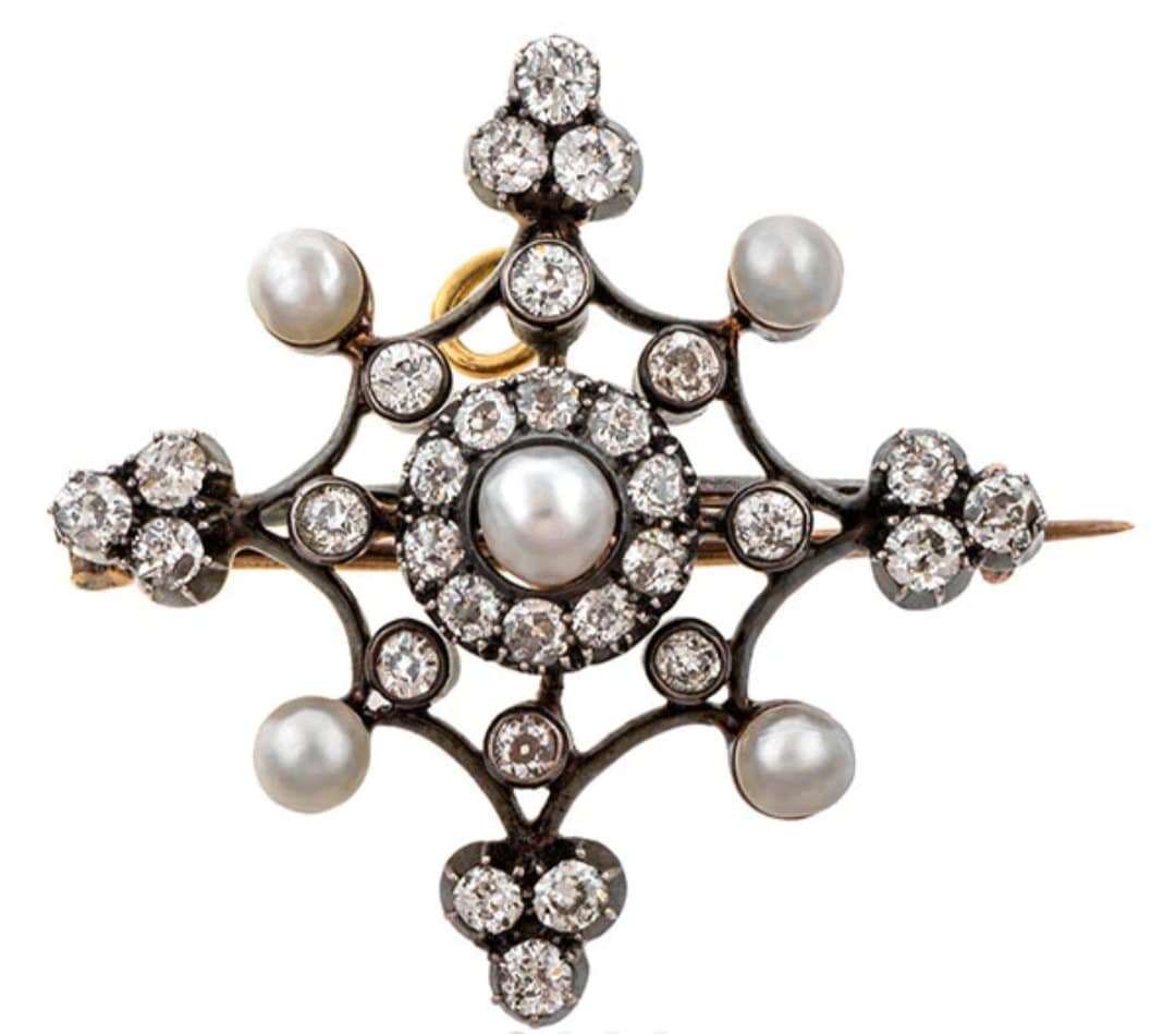 Beautiful Zircon,pearl and Silver Brooch, Silver Purity 92.5,handmade ...