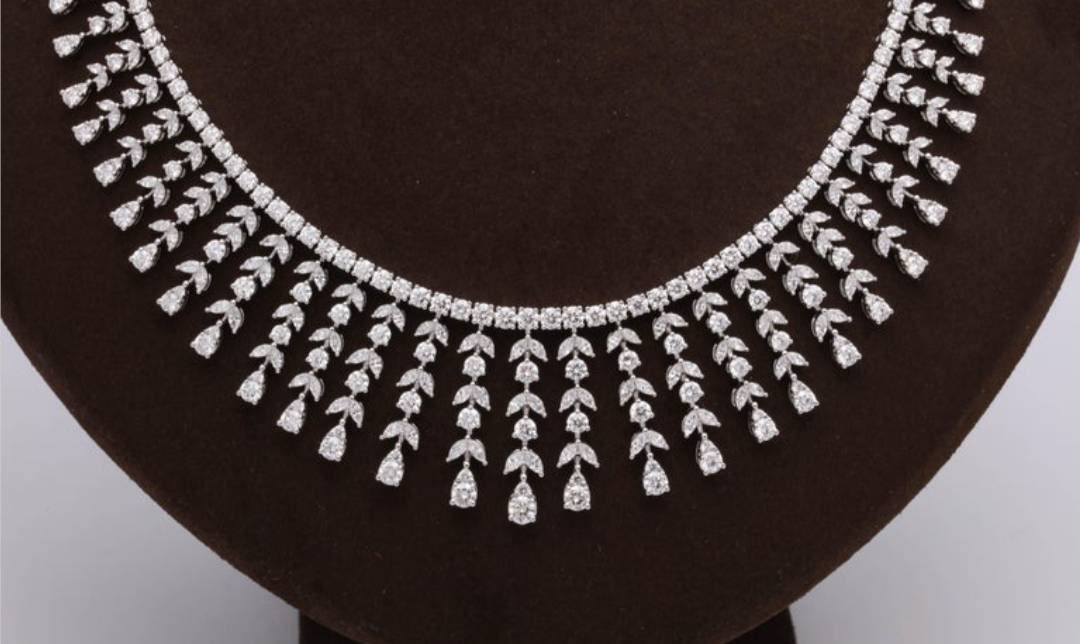 American Diamond Necklace Silver 92.5% Handmade Necklace /wedding ...