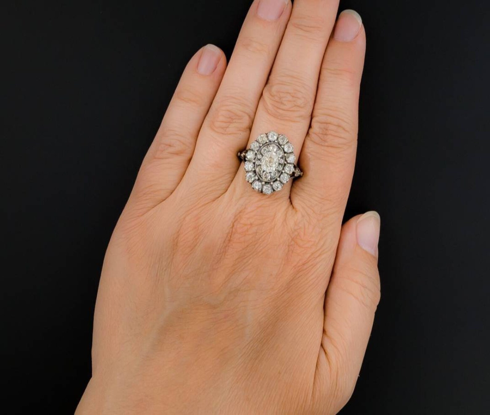 Victorian Style Designer Cluster Ring With Gold Plated Rose - Etsy