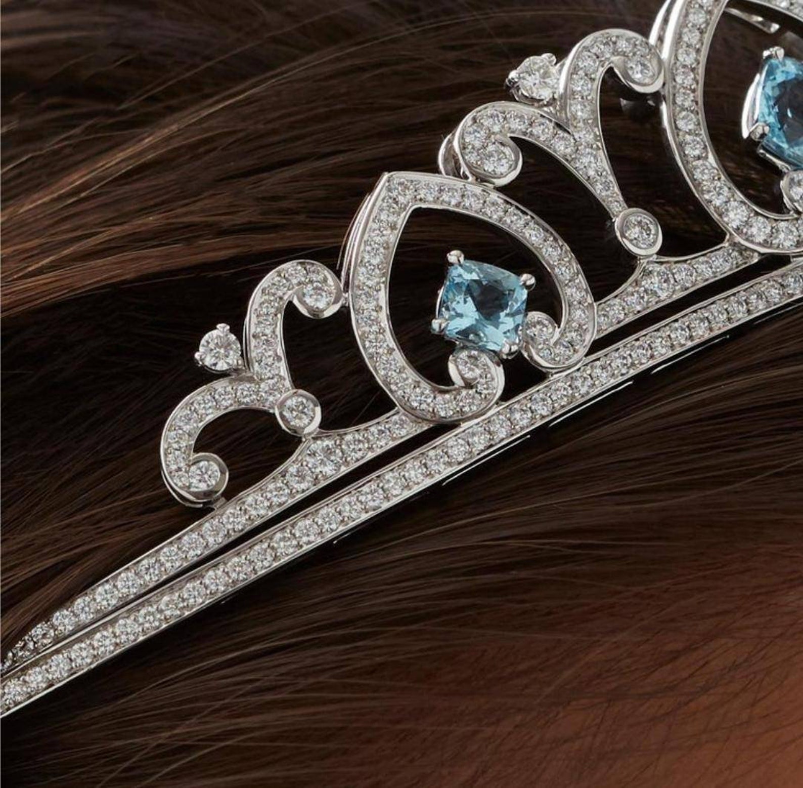 American Diamonds and Aquamarine Stone Tiaras 9.45ct Diamond - Etsy