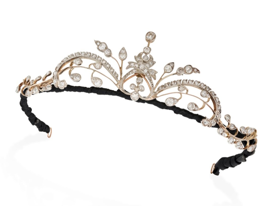 Victorian American Diamond Tiaras, 7.95ct Diamond, Silver Purity 92.5 ...