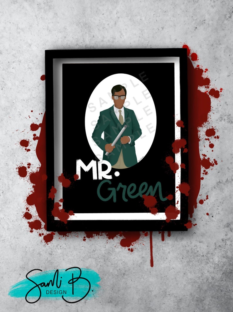 Mr. Green - CLUE Character Cards - Digital Artwork Download Files - Etsy