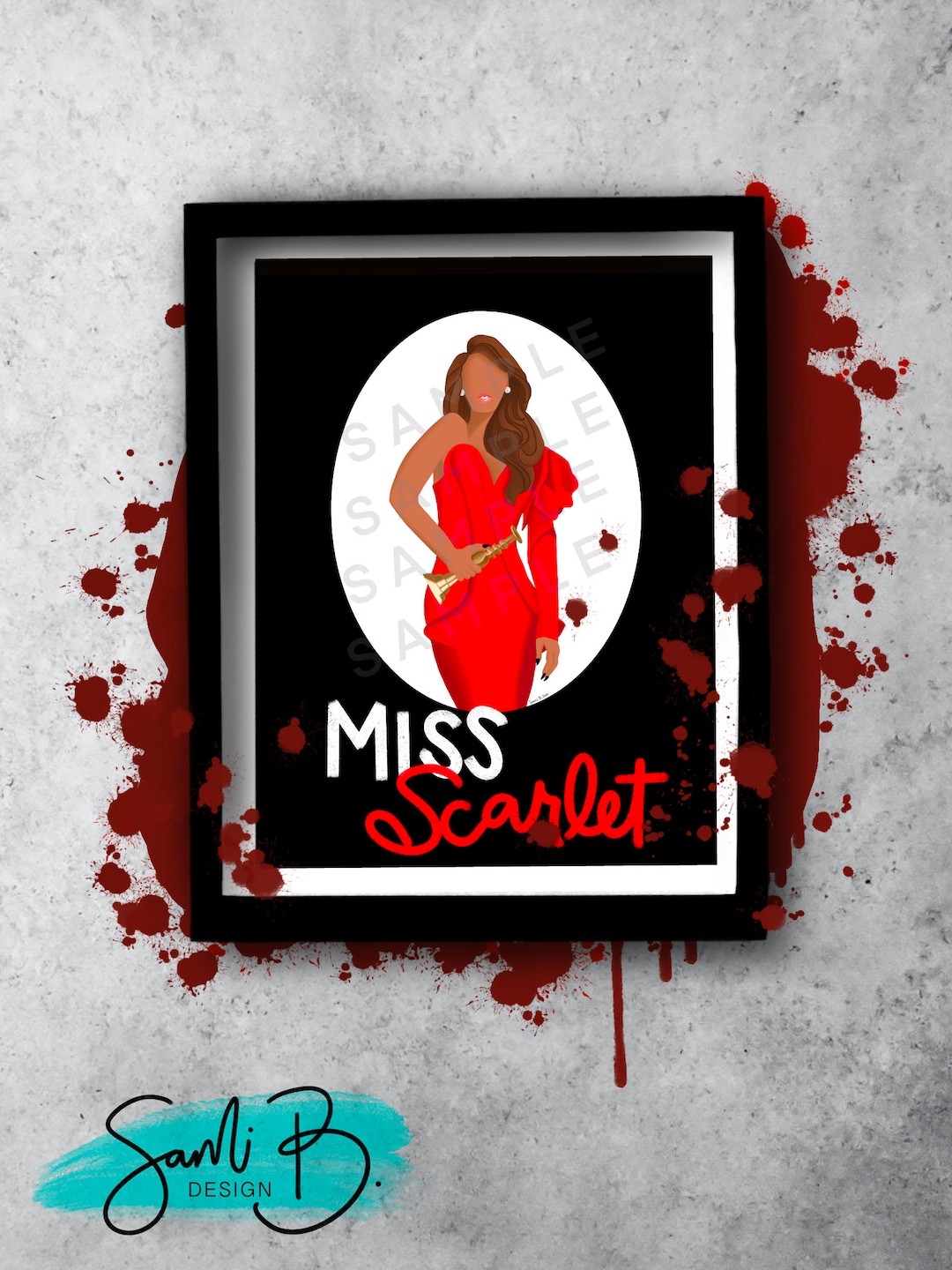Miss Scarlet - CLUE Character Cards - Digital Artwork Download Files - Etsy
