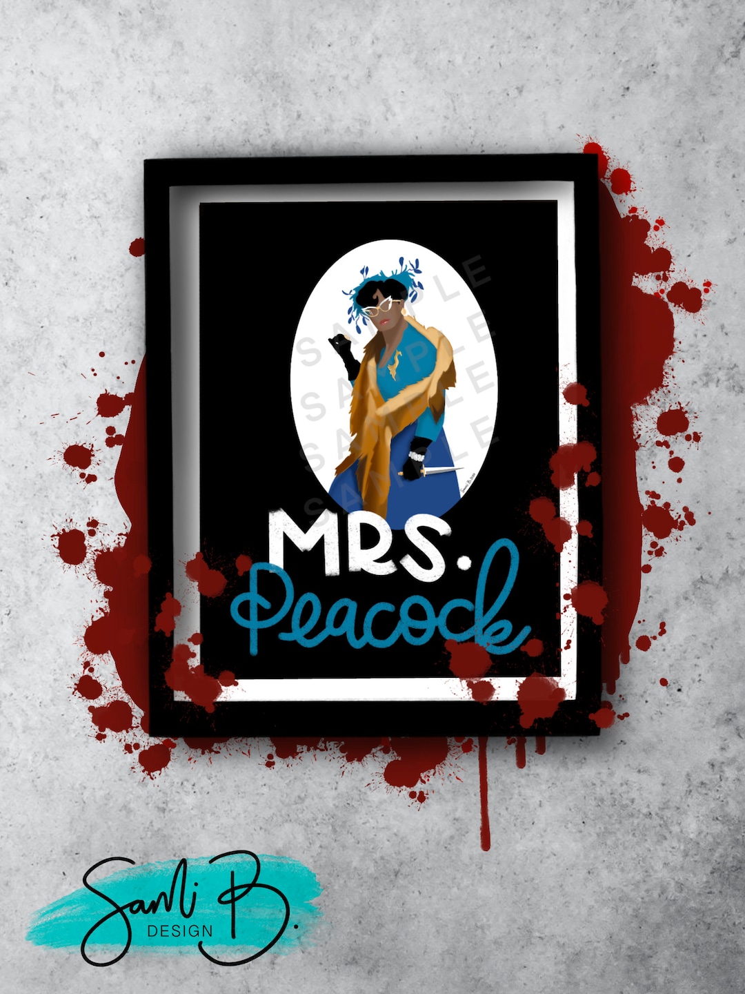 Mrs Peacock Clue Character Cards Digital Artwork Download Files Etsy