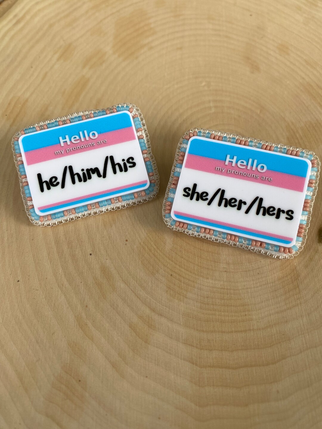 Pronoun Beaded Pin - Etsy