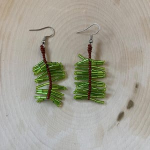 Pine Tree Beaded Earrings - Etsy