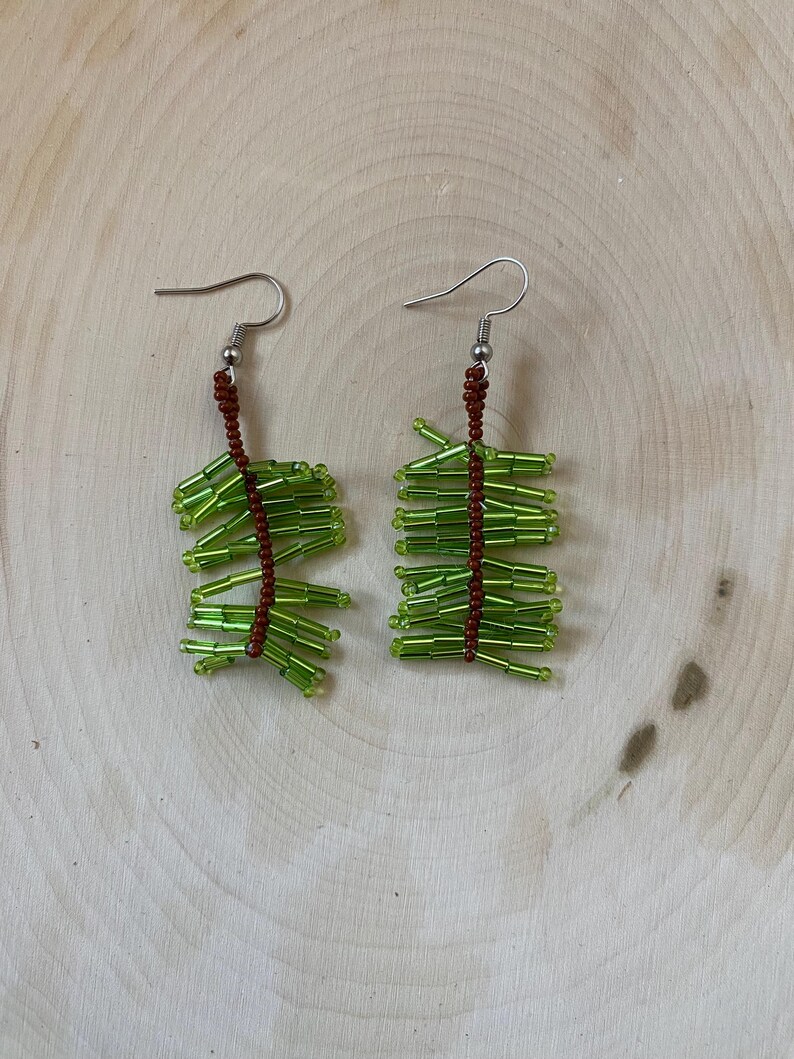 Pine Tree Beaded Earrings - Etsy