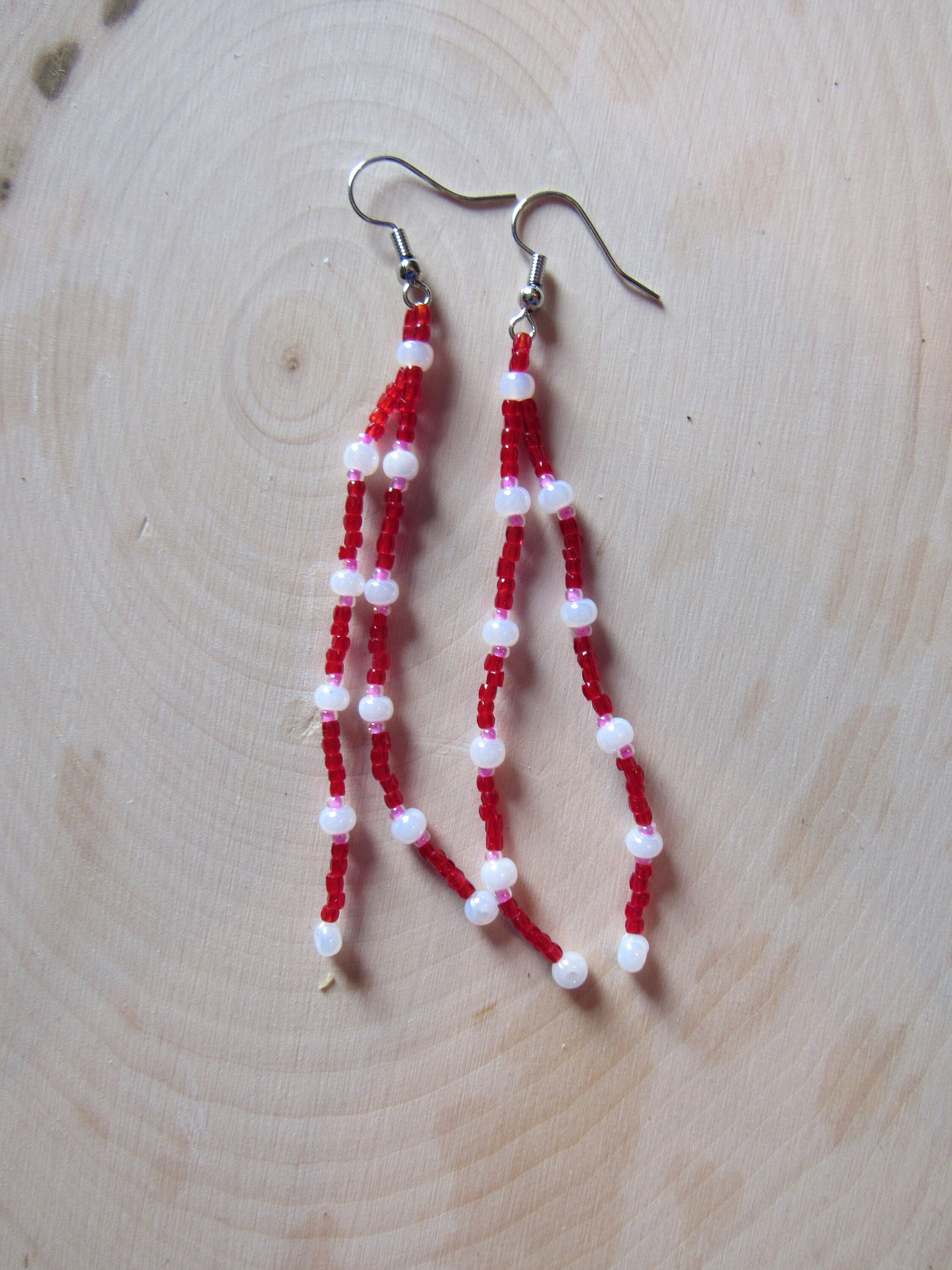 Seed Bead Valentine Tassel Earrings Simple Valentine Earrings - Etsy.de