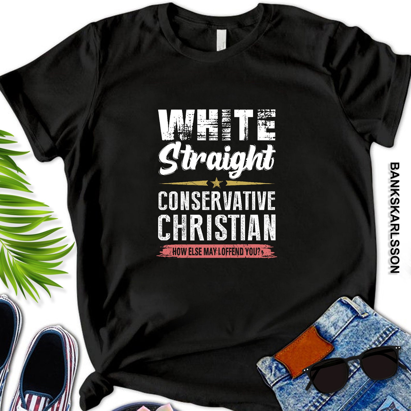 White Straight Conservative Christian Offensive Funny Shirt Etsy