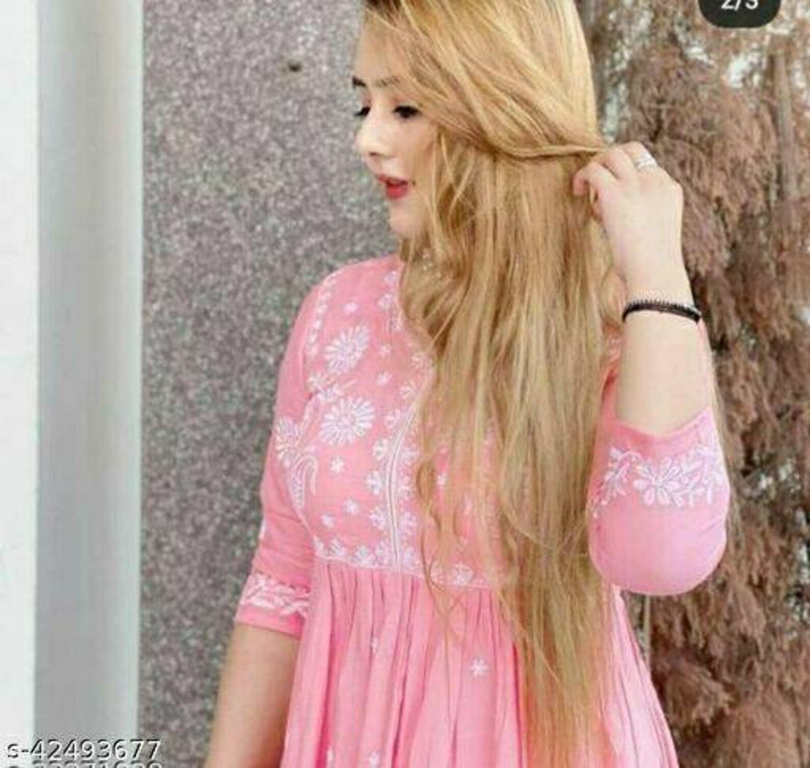 Kurti Peach Color Embroidered Kurti Anarkali Kurta - Etsy