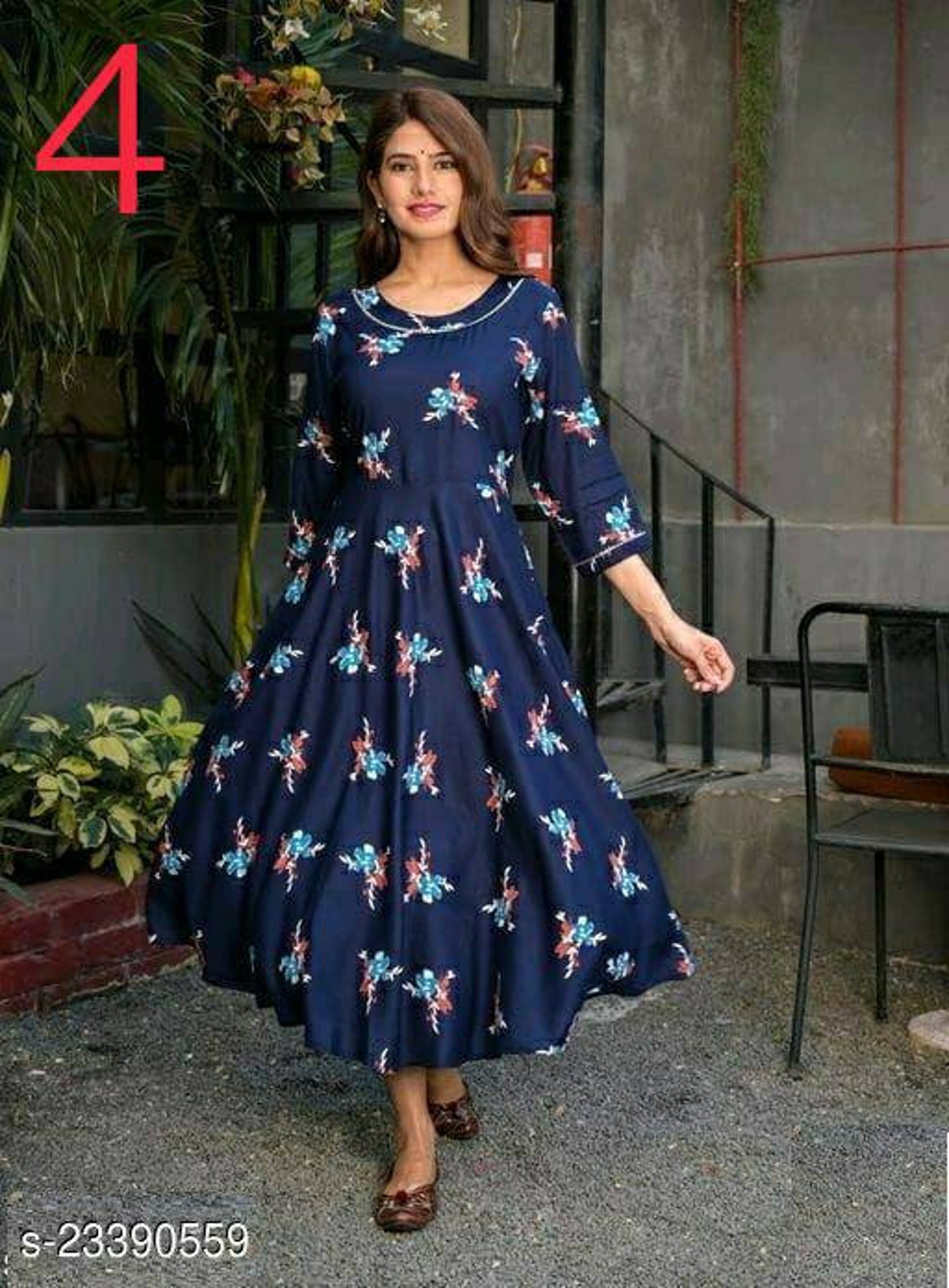 Kurti Ash Blue Kurta Indian Dress Anarkali Kurtis for Women Hippi Boho ...