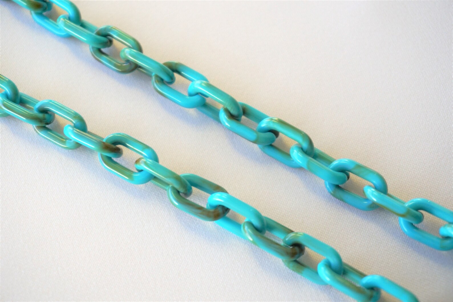 Turquoise Face Mask Chain/ Eyeglass Chain Resin Links With Silver ...