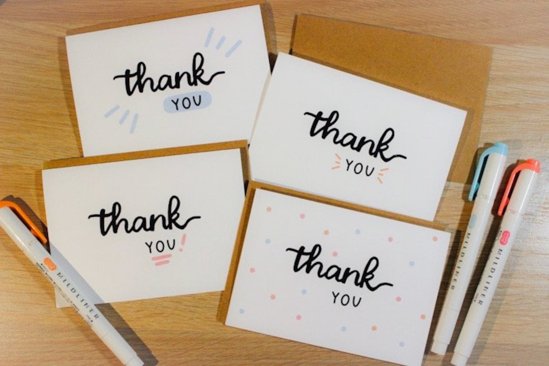Mini Thank You Cards (A1, Pack of 4) - Etsy