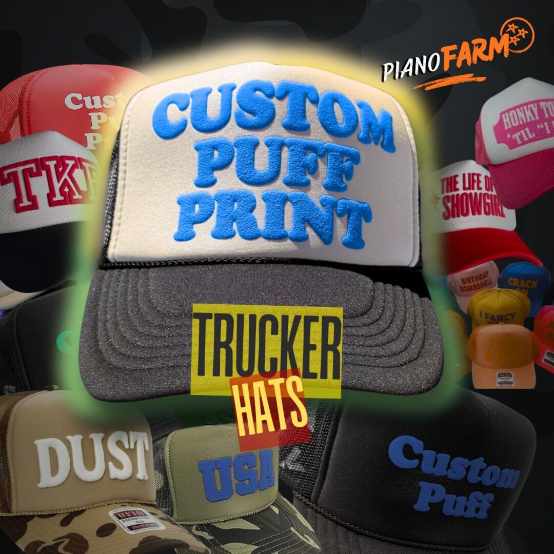 CUSTOM Puff Trucker Hats – Bold Raised Lettering | Retro Cool & Trendy ...