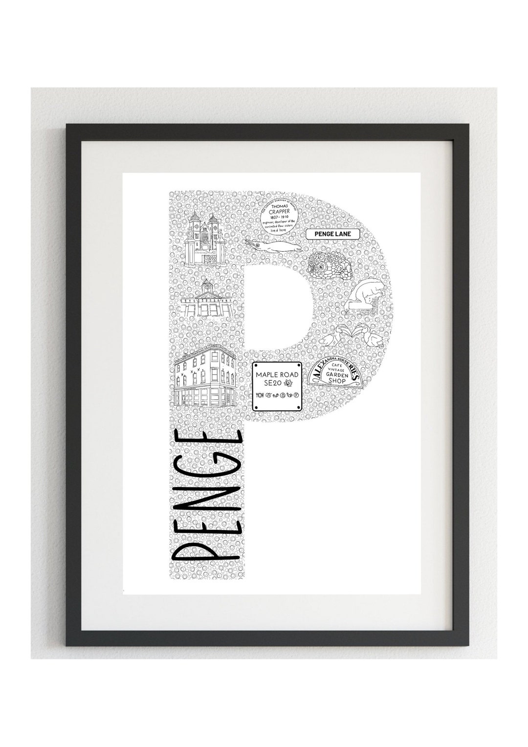 New Home Gift House Warming Gift Penge Print Monochrome Print Home ...