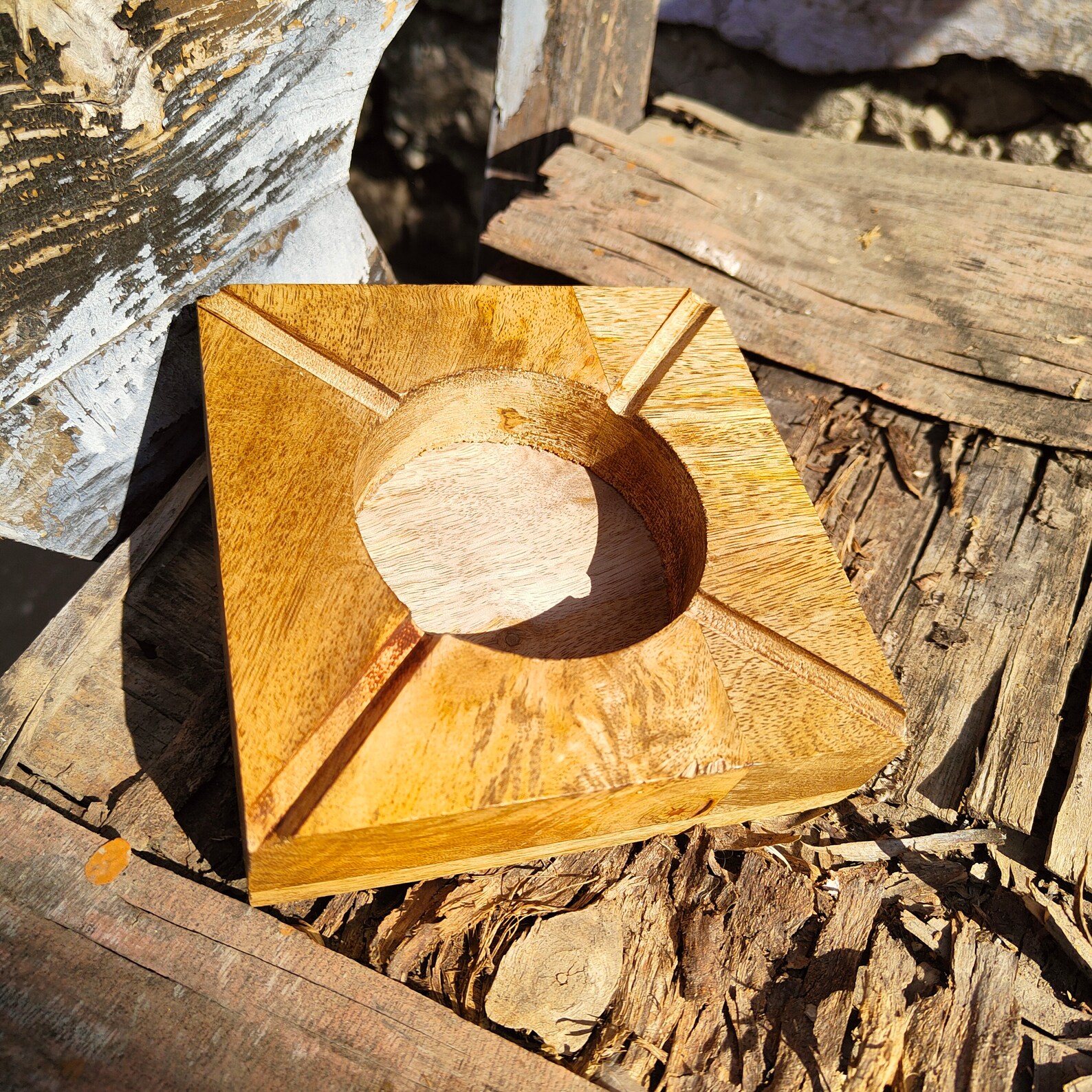 Wooden Ashtray Handmade Real Wood Gift for Smokers Durable - Etsy