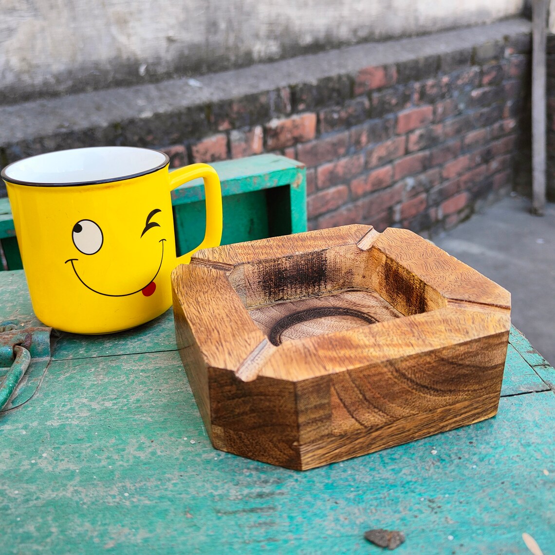 Wooden Ashtray Handmade Real Wood Gift for Smokers Durable - Etsy
