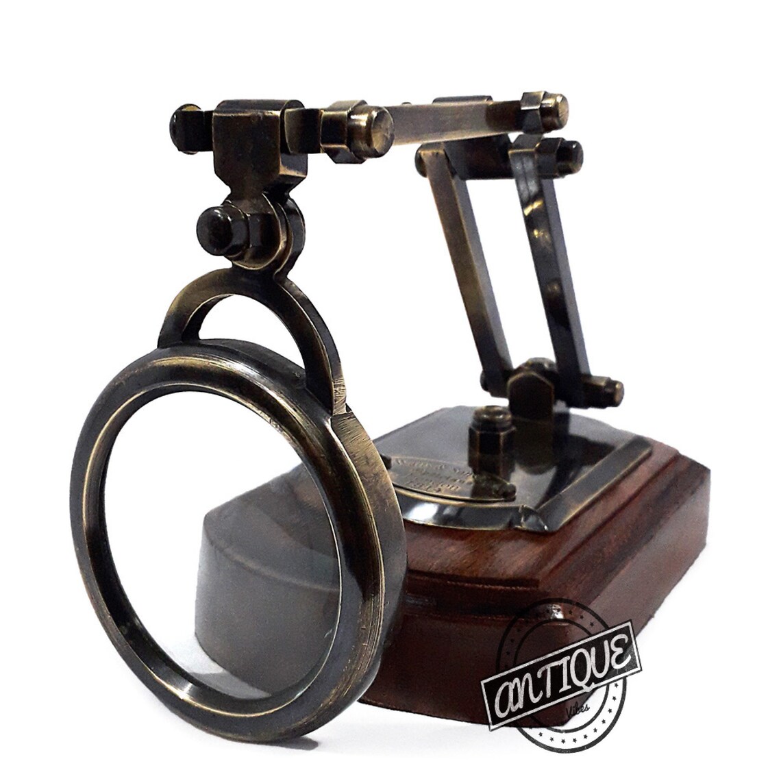 Desktop Magnifying Glass on Wood Stand Moveable Lens Vintage - Etsy