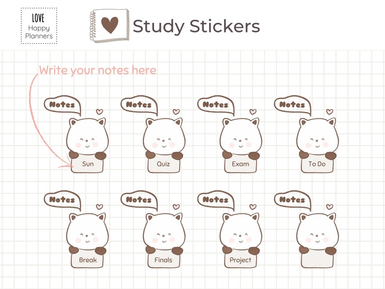 Goodnotes Stickers, Planner Stickers, Pre-cropped Stickers, iPad ...