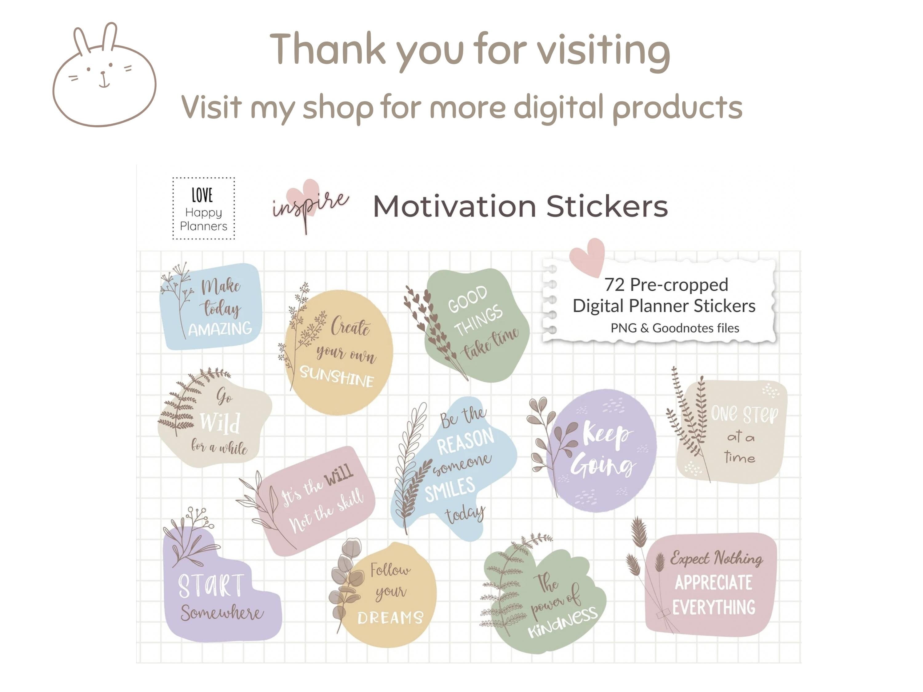 Goodnotes Stickers, Planner Stickers, Pre-cropped Stickers, iPad ...