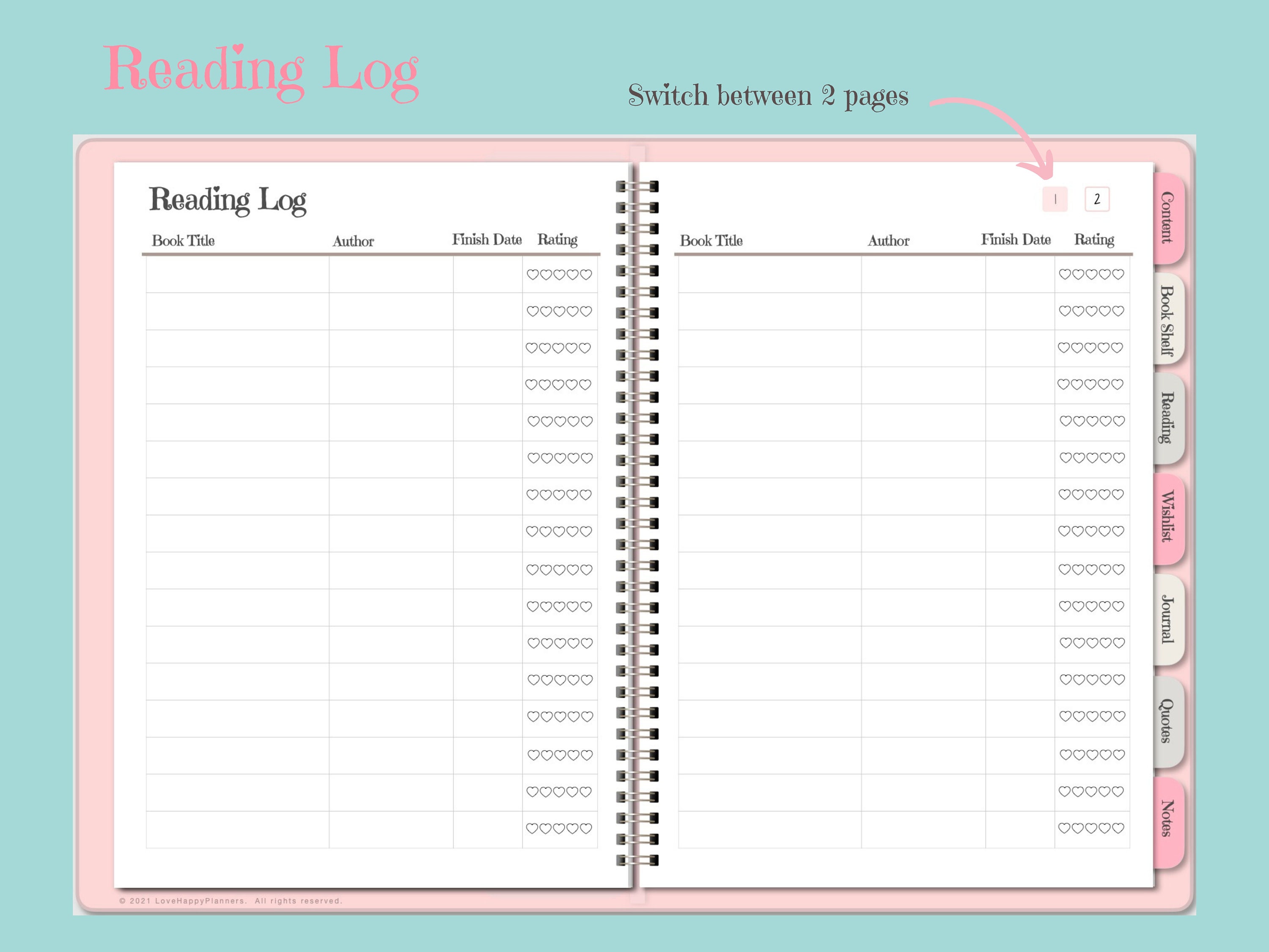 Digital Reading Journal, Reading Planner, Reading Tracker, Reading ...
