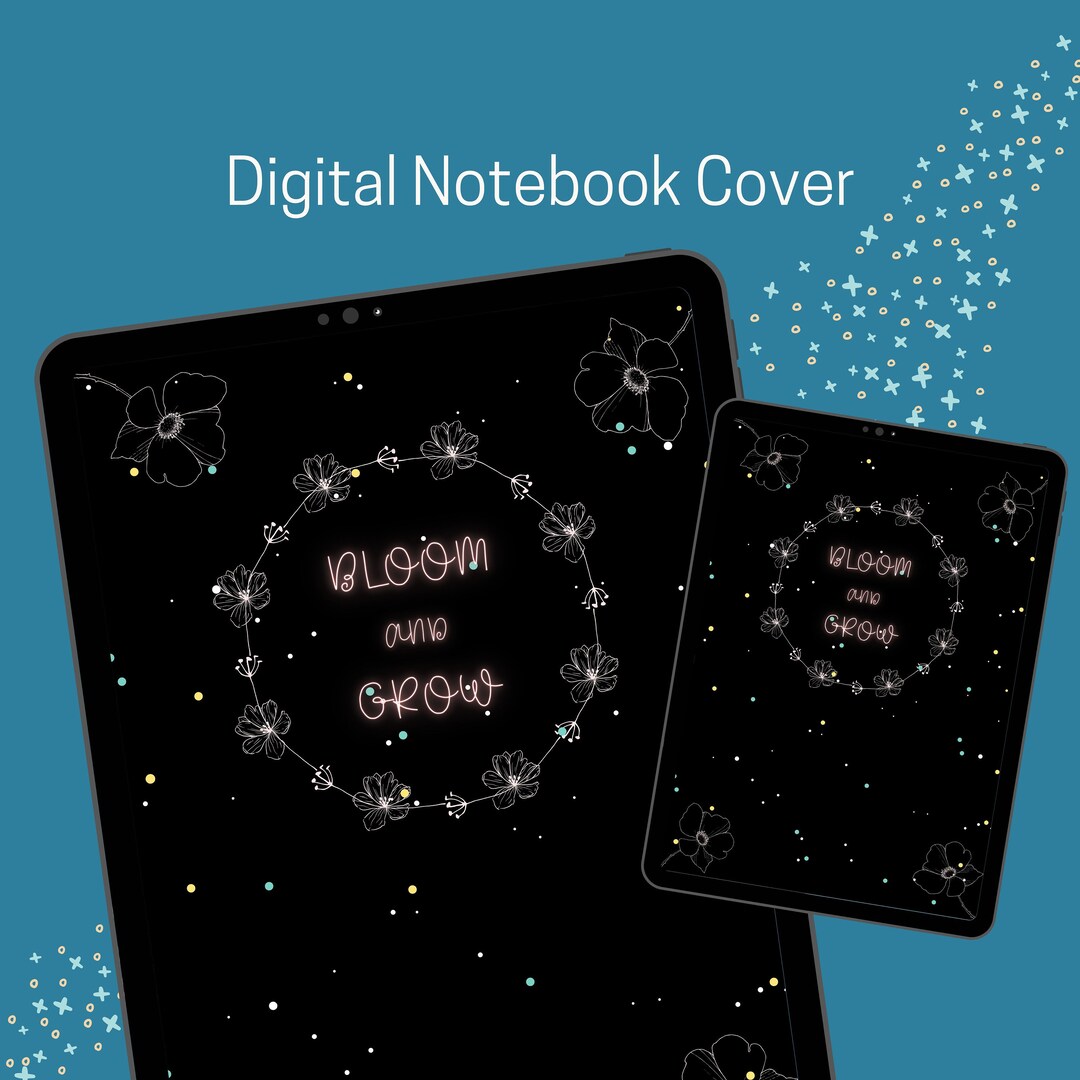 Digital Notebook Cover Flowers - Etsy