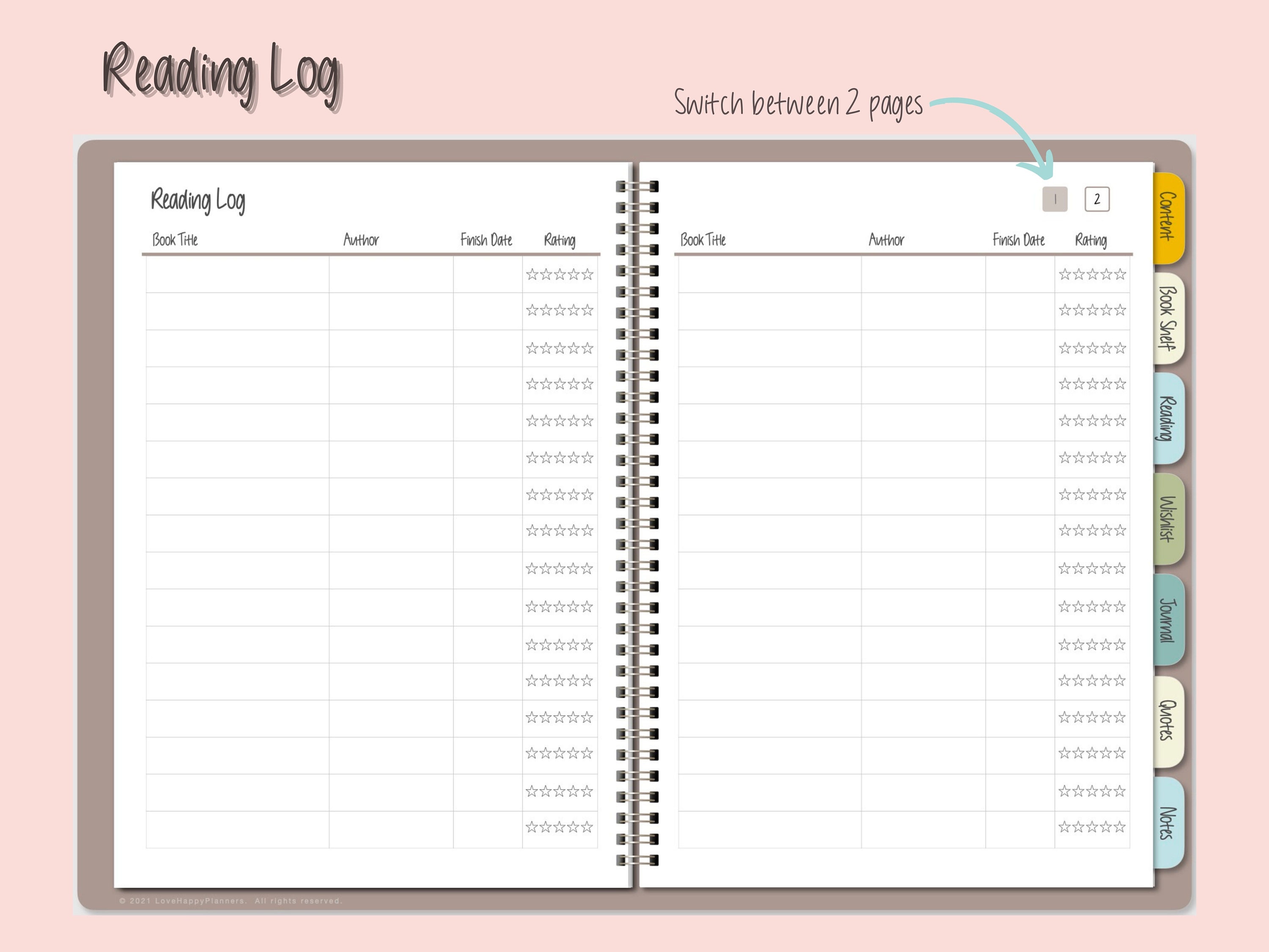 Digital Reading Journal Reading Planner Reading Tracker | Etsy