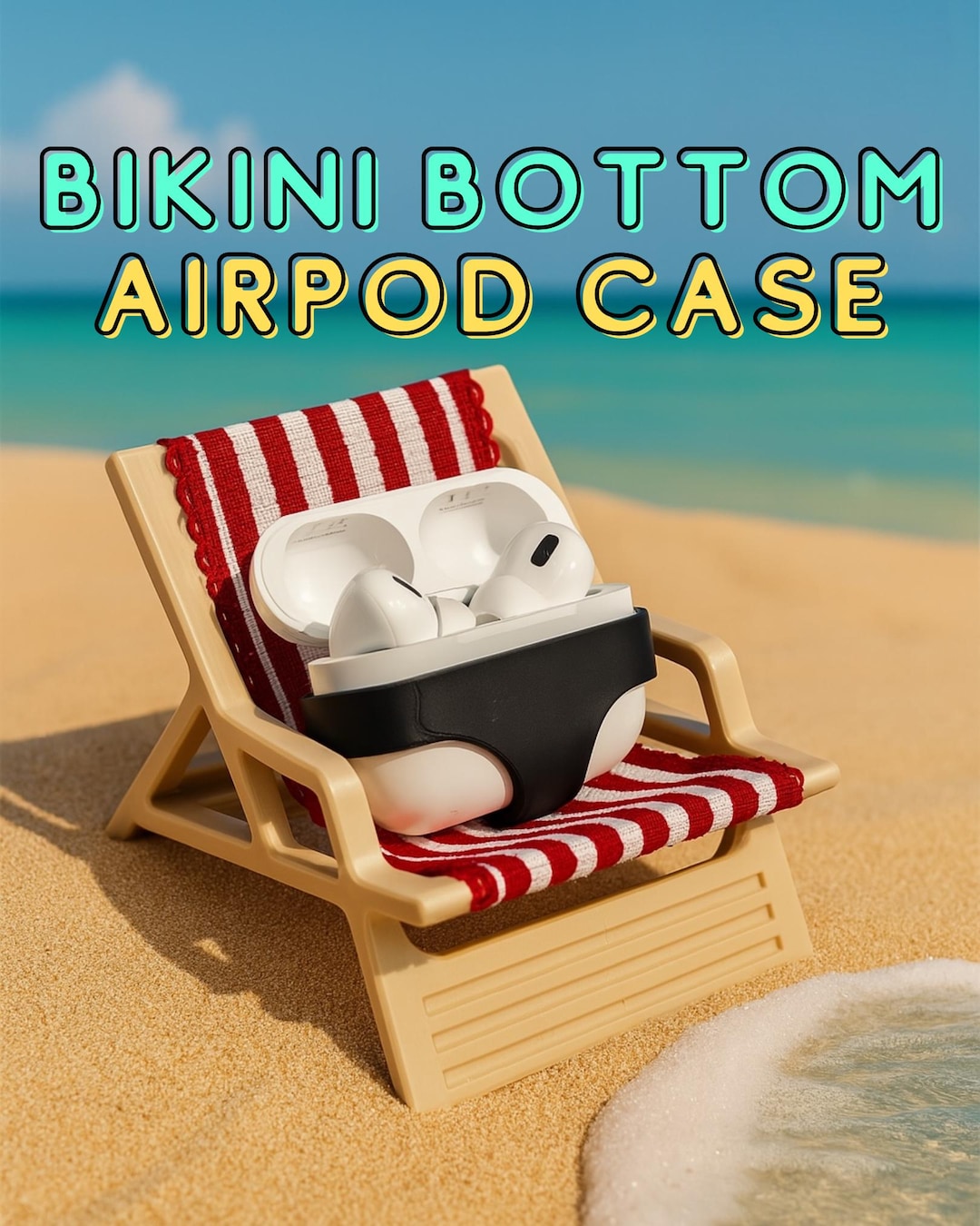Bikini Bottom AirPod Case With Mini Beach Chair Display | the Original ...