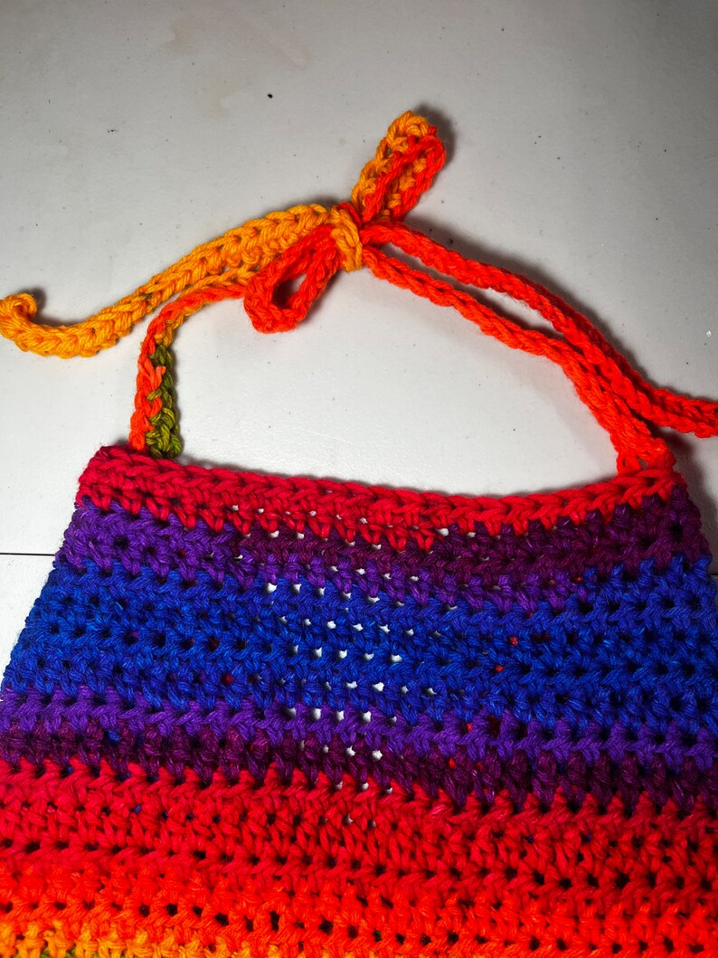 Rainbow Crochet Dress - Etsy
