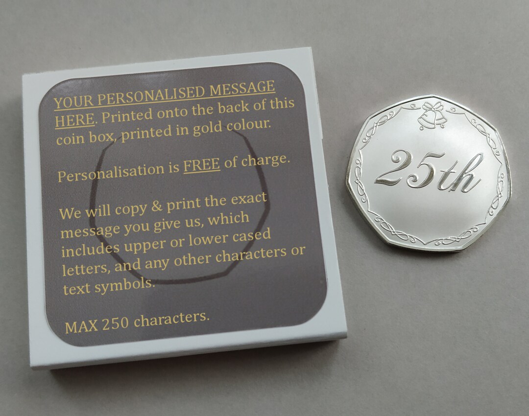 25th Silver Wedding Anniversary Gift FREE Message Printing on Box ...