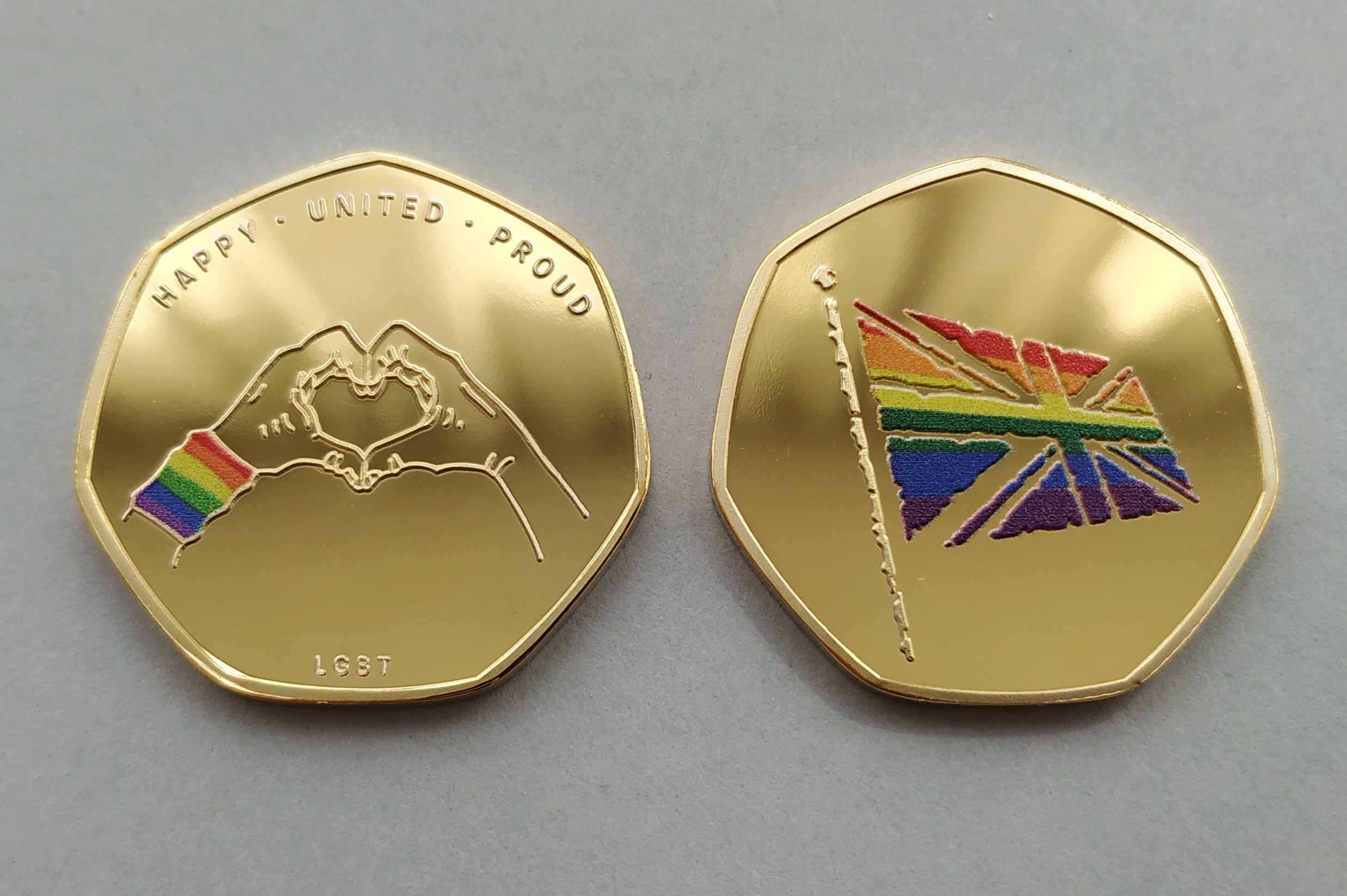 LGBT / Gay Orgullo Oro Plateado Moneda Conmemorativa - Etsy España