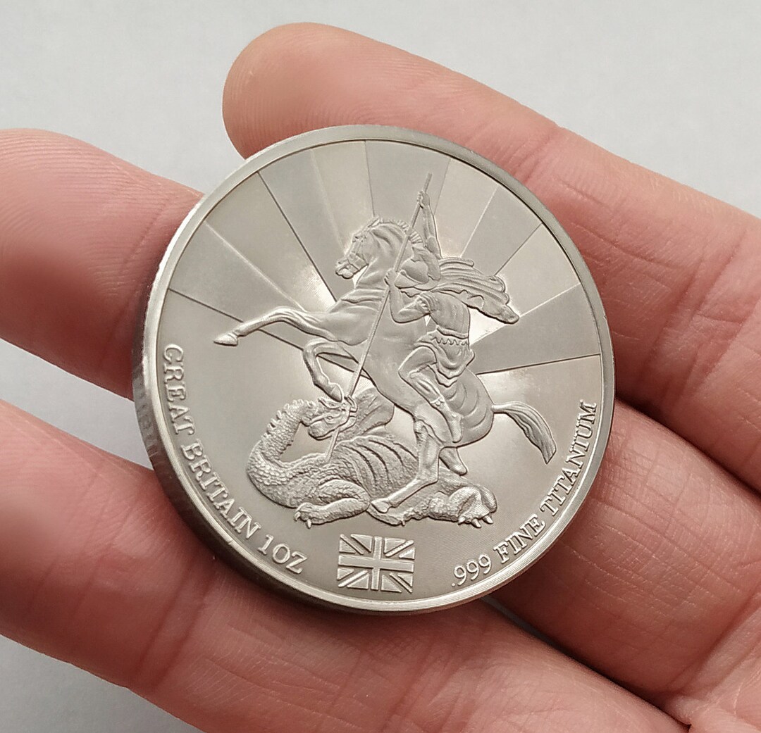 St George Pure Titanium Coin ( 31.1g - 1 Troy Ounce ) Solid Bullion ...