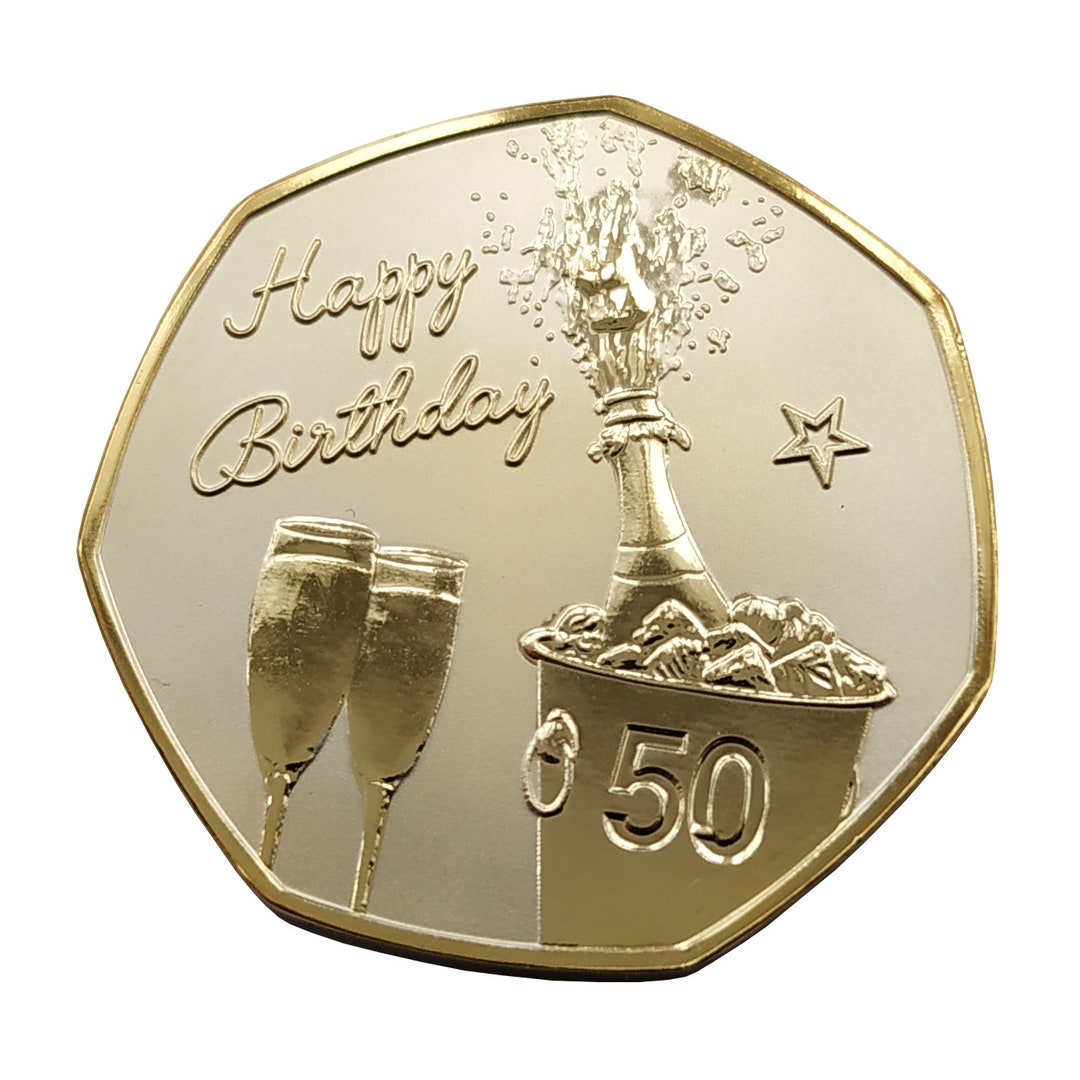 Happy 50th Birthday Gift ( Gold Plated ) Commemorative Coin - Etsy UK