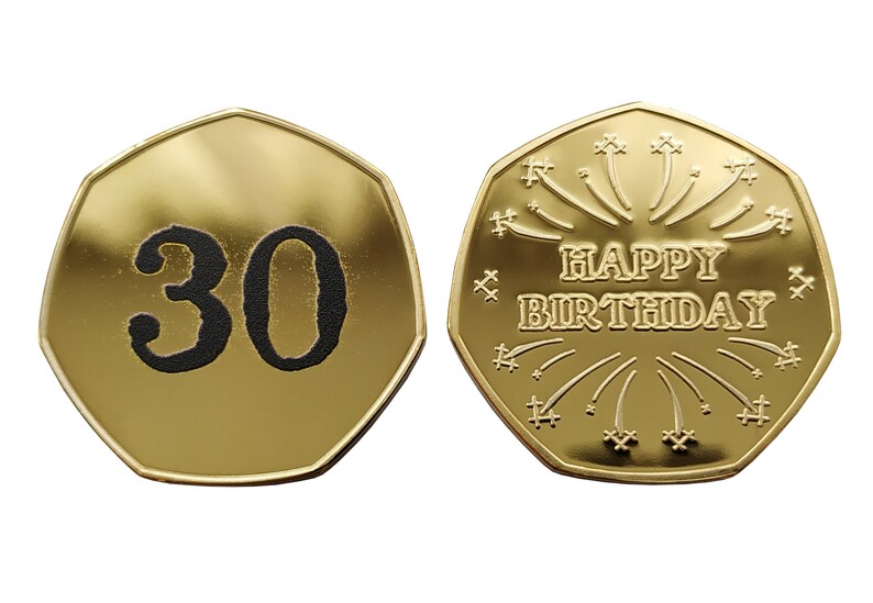 Happy 30th Birthday Gold Plated Commemorative Coin - Etsy
