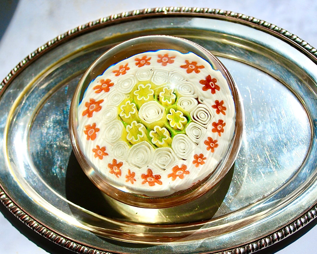 Large and Rare Glass Paperweight Made in the 20th Century in Scotland ...