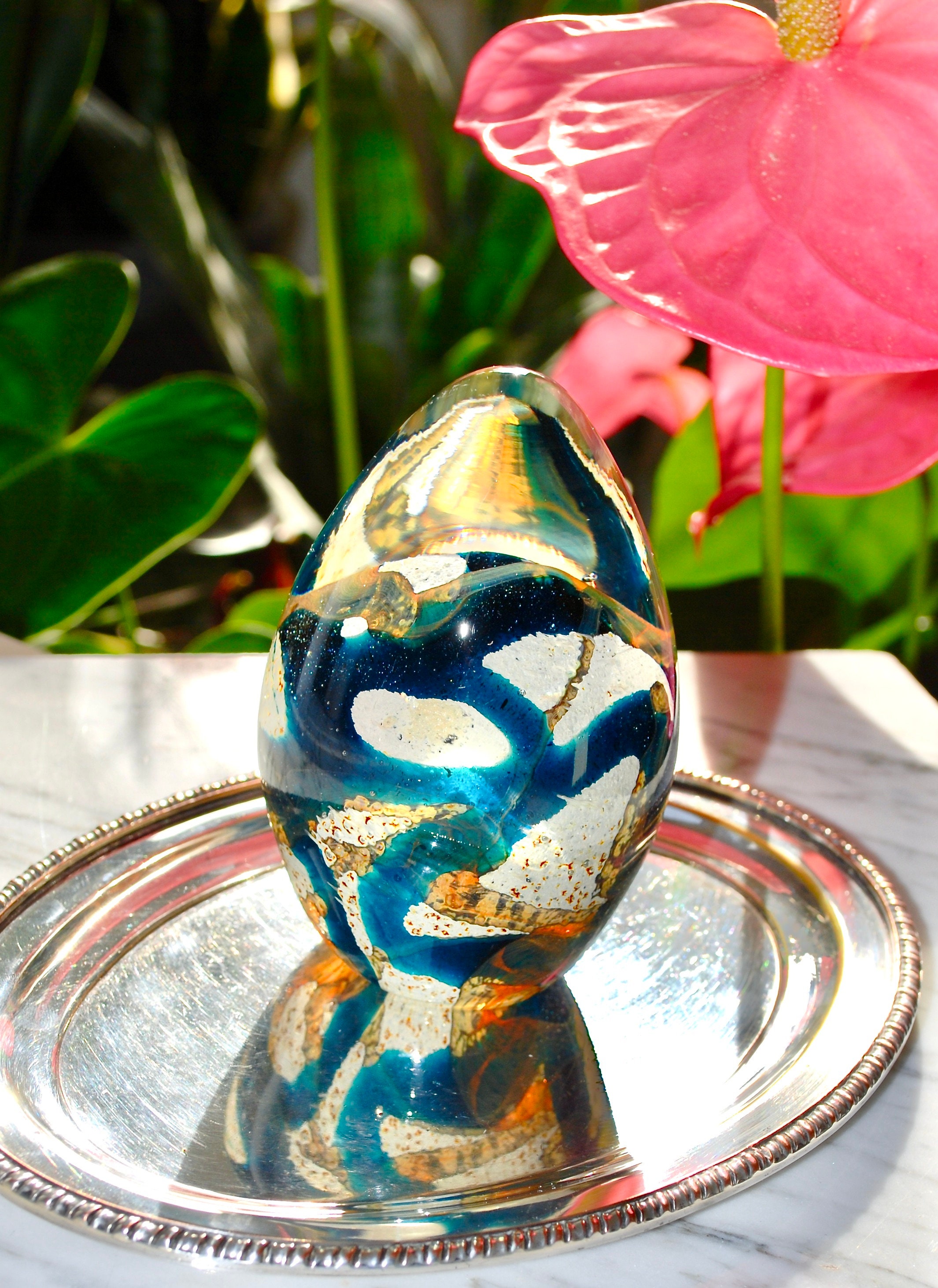Large Vintage Art Glass Paperweight Hand Blown in Malta - Etsy