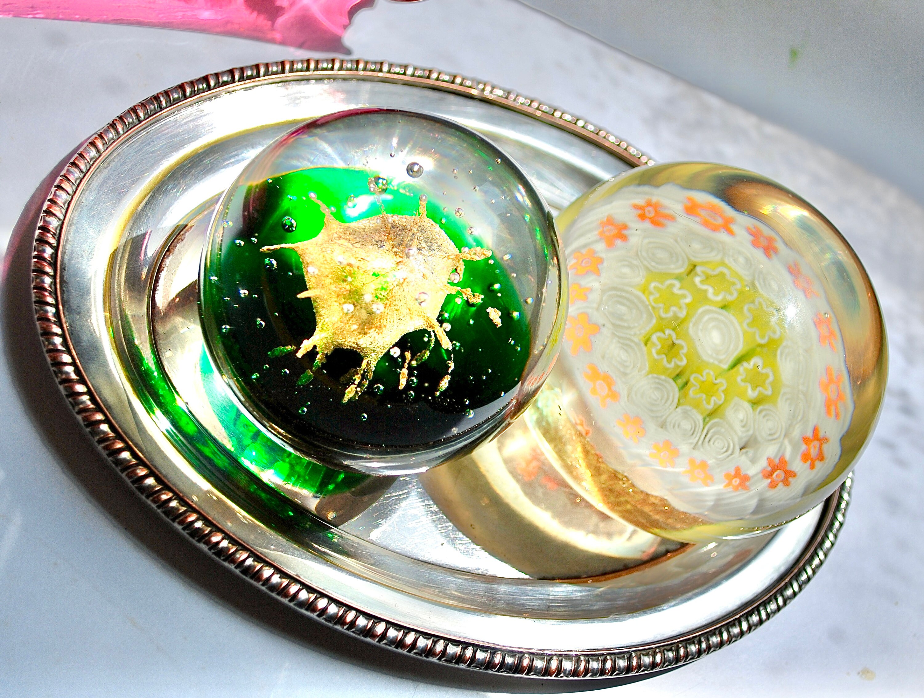 Vintage Caithness Glass Paperweight With Extraordinary Golden Sea ...
