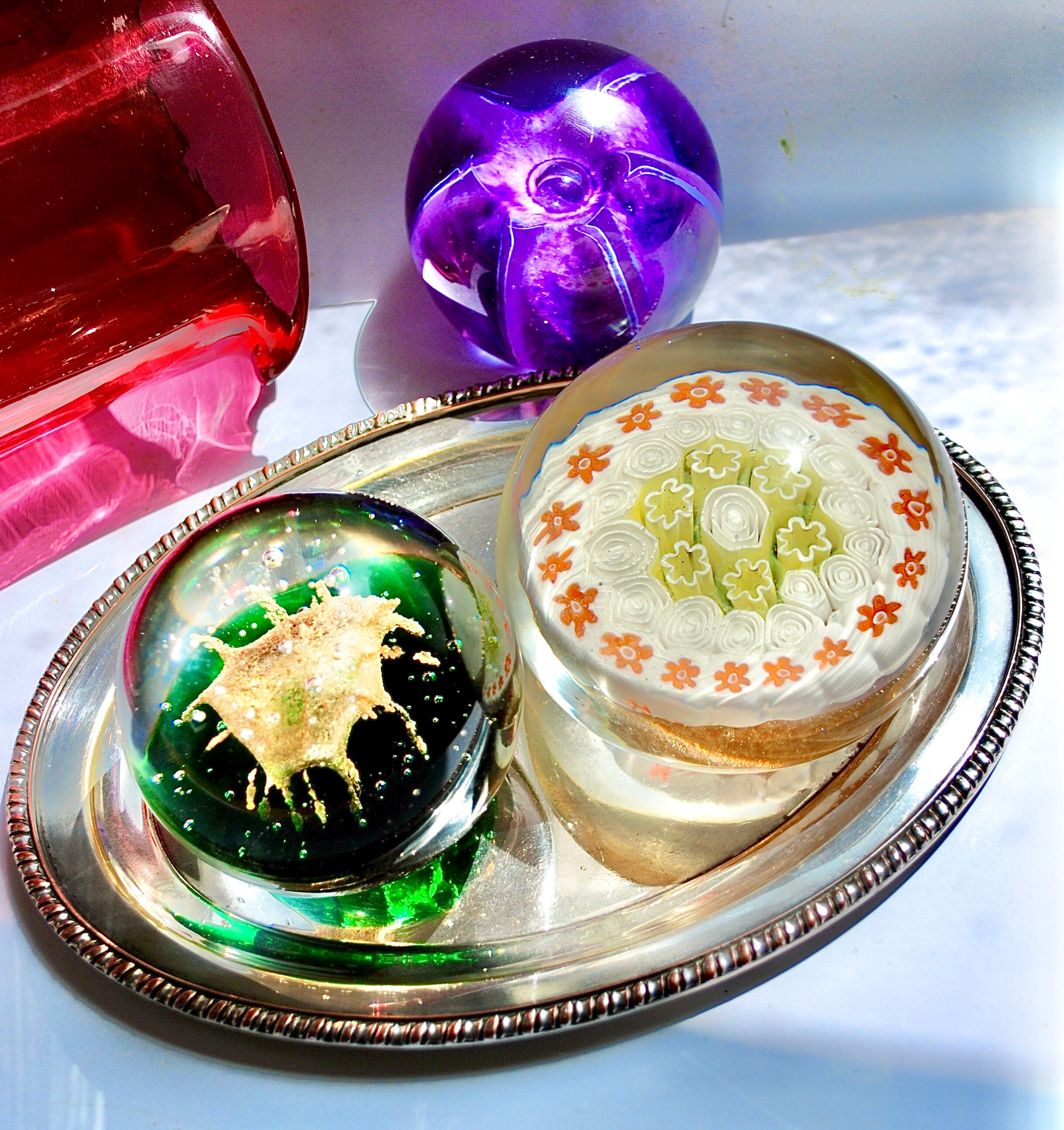 Vintage Caithness Glass Paperweight With Extraordinary Golden Sea ...