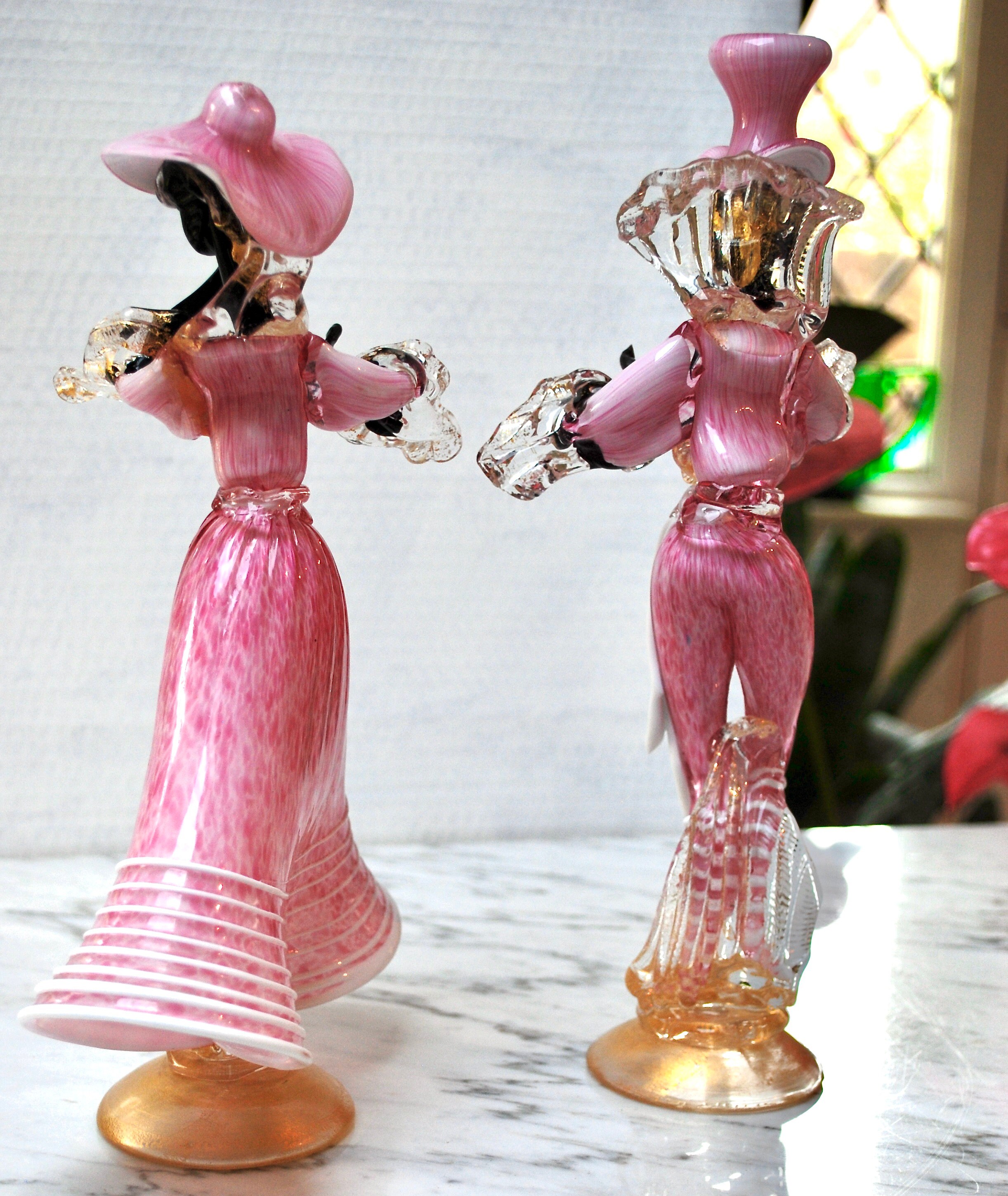 Vintage Murano Pair of Figurines of Dancing Coup in Venetian Costumes ...